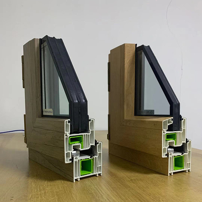 Golden Oak Laminated Foil UPVC Window Profiles for Plastic Window and ...