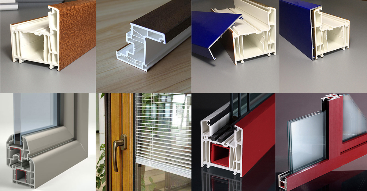 Wood Color PVC Profiles Golden Oak Laminated Foil UPVC Window Profiles ...